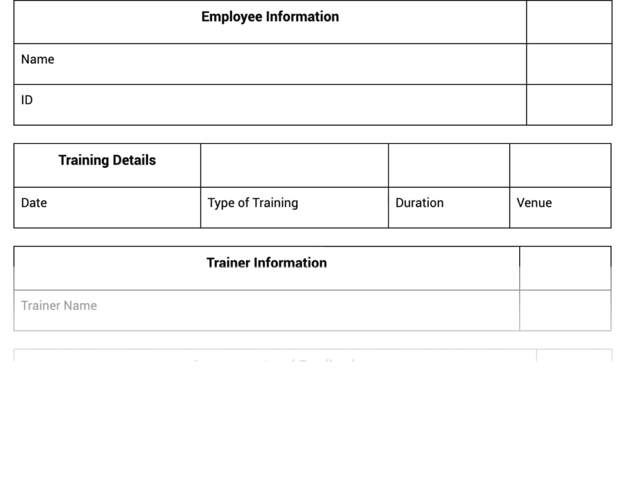 Employee Training Log Template - American Halal Foundation