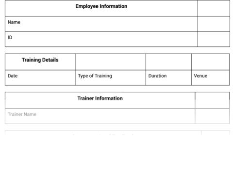 Employee Training Log Template - American Halal Foundation
