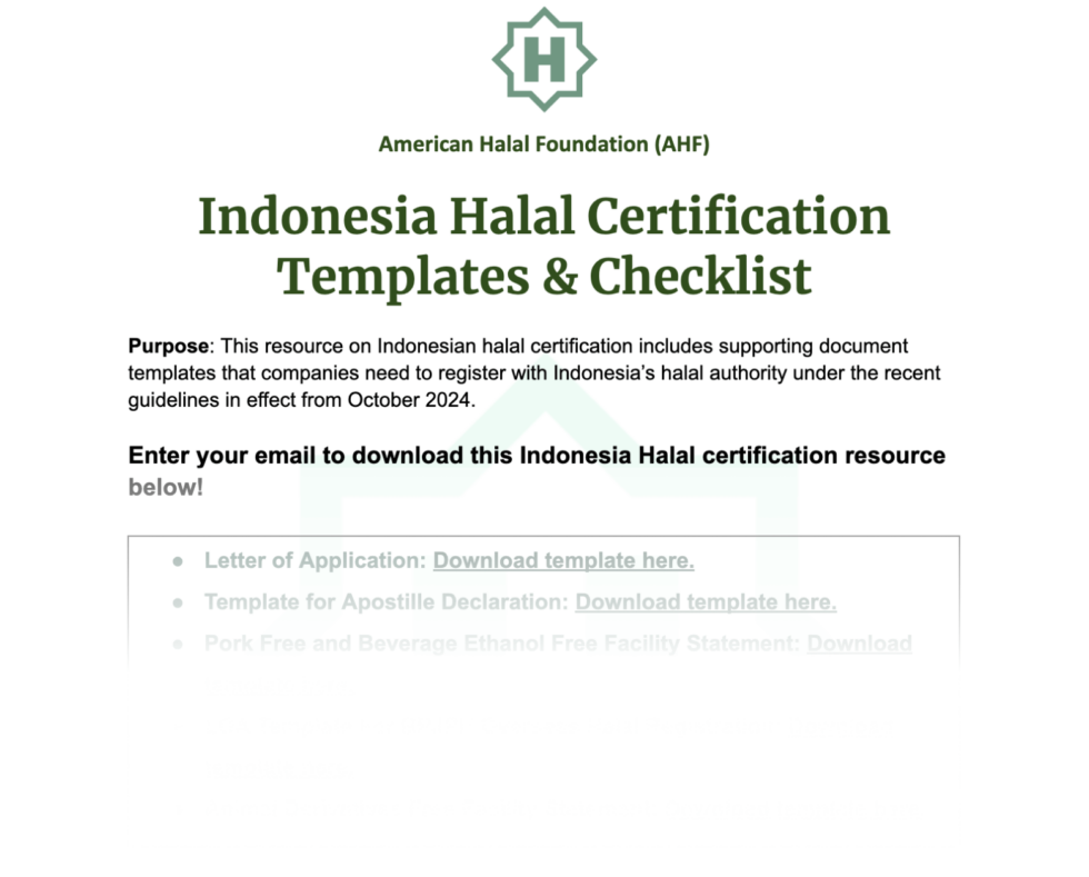 Indonesia Halal Certification Templates & Checklist - American Halal ...
