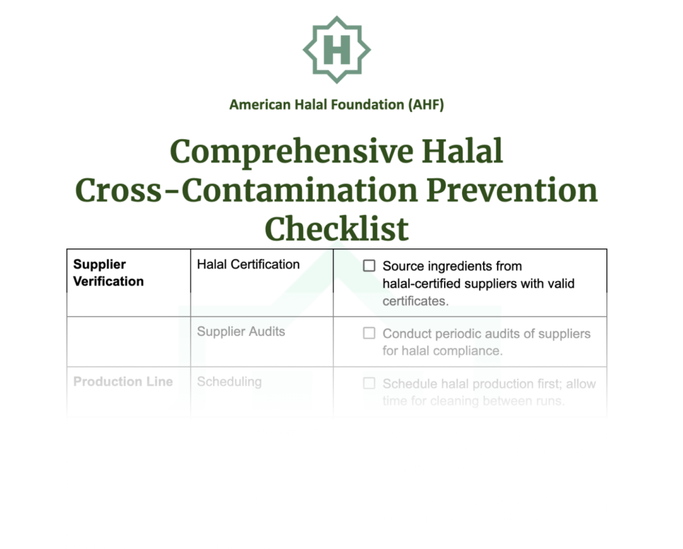 Comprehensive Halal Cross-Contamination Prevention Checklist - American ...